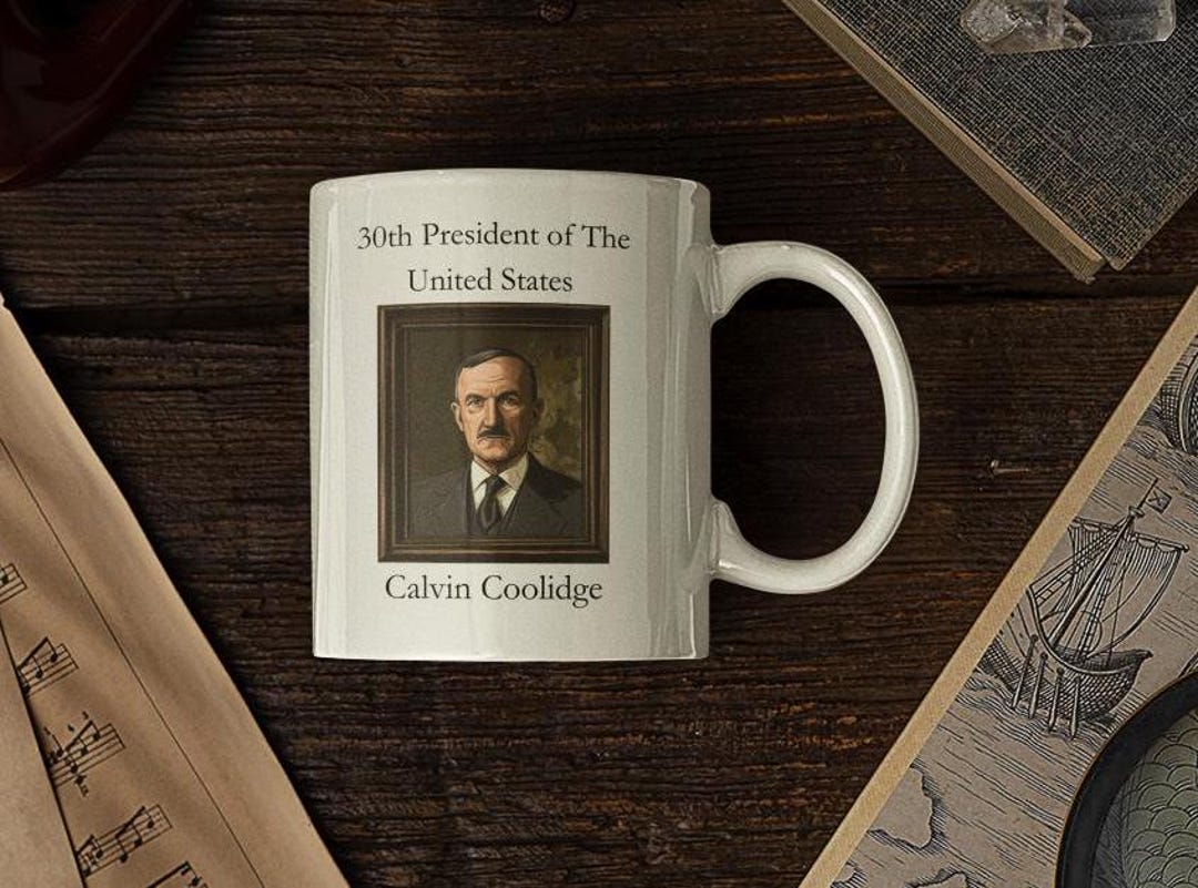Calvin Coolidge Portrait Mug: American History Gift - Etsy