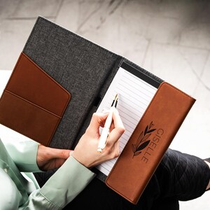 Personalized Leather Folder, Leather Flapped Portfolio, Executive ...