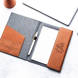 Personalized Leather Folder, Leather Flapped Portfolio, Executive ...