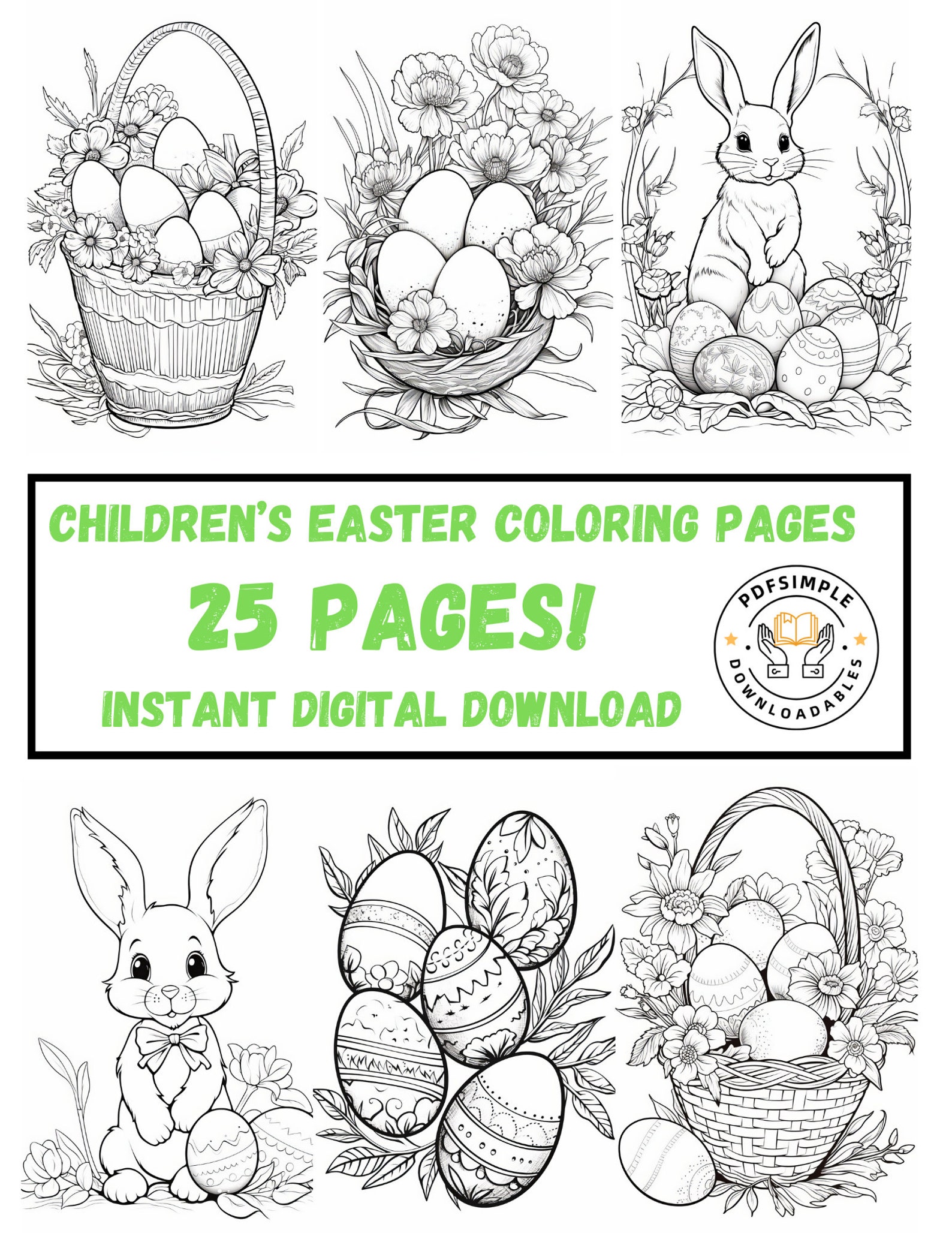 25 Easter Coloring Pages for Kids, Toddlers, Preschoolers Toddlers Easy ...
