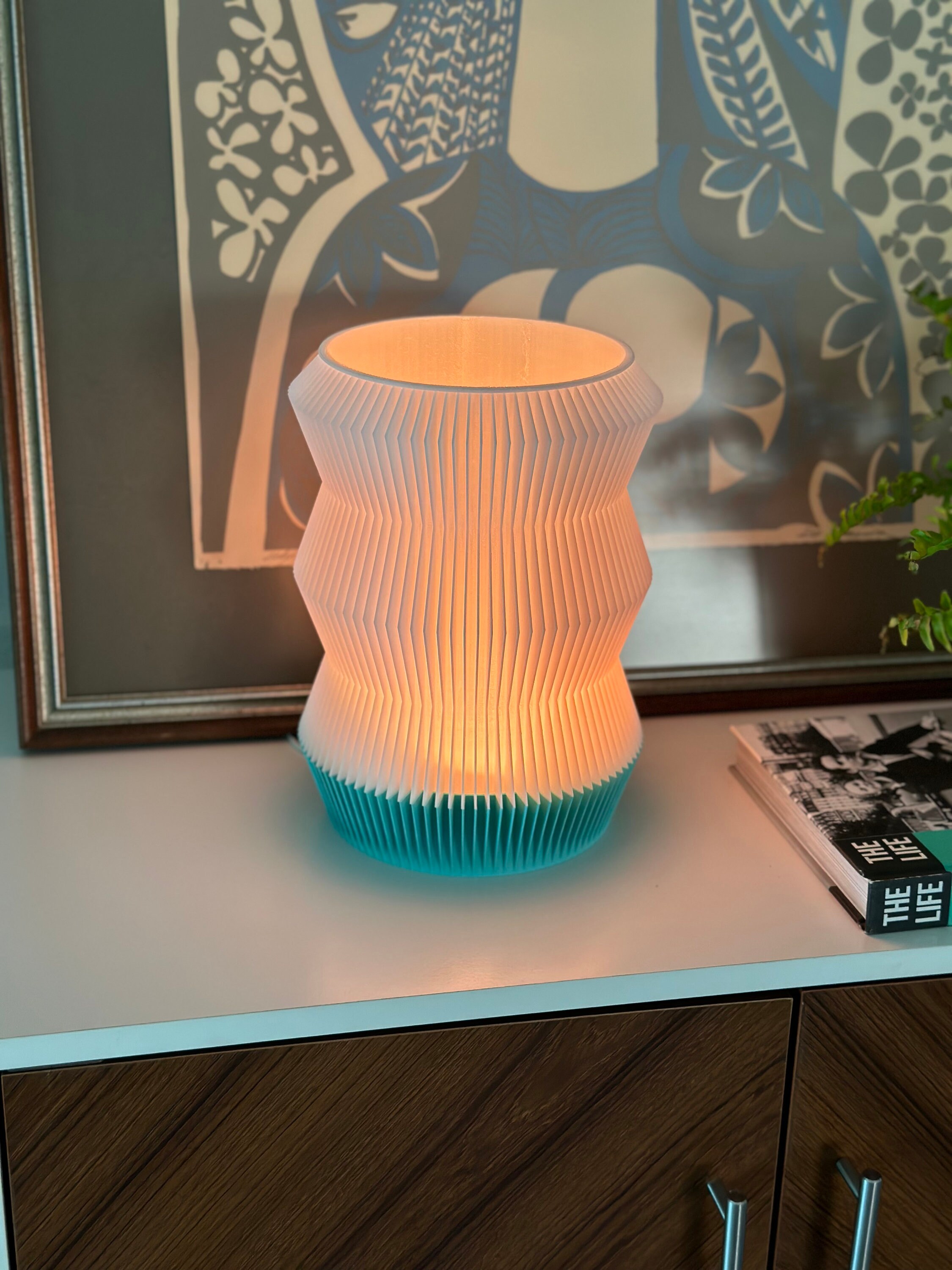 Modlamp Fins With Dimmable Warm Edison Bulb, Table Lamp, Desk Lamp or ...