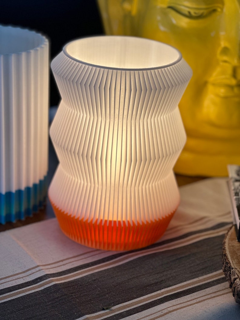 Modlamp Fins With Dimmable Warm Edison Bulb, Table Lamp, Desk Lamp or ...