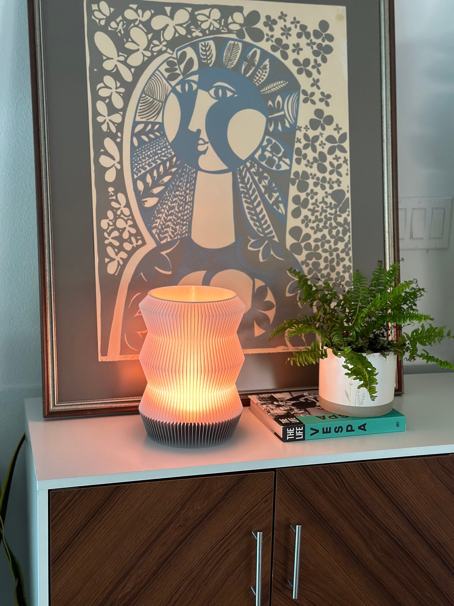 Modlamp Fins With Dimmable Warm Edison Bulb, Table Lamp, Desk Lamp or ...