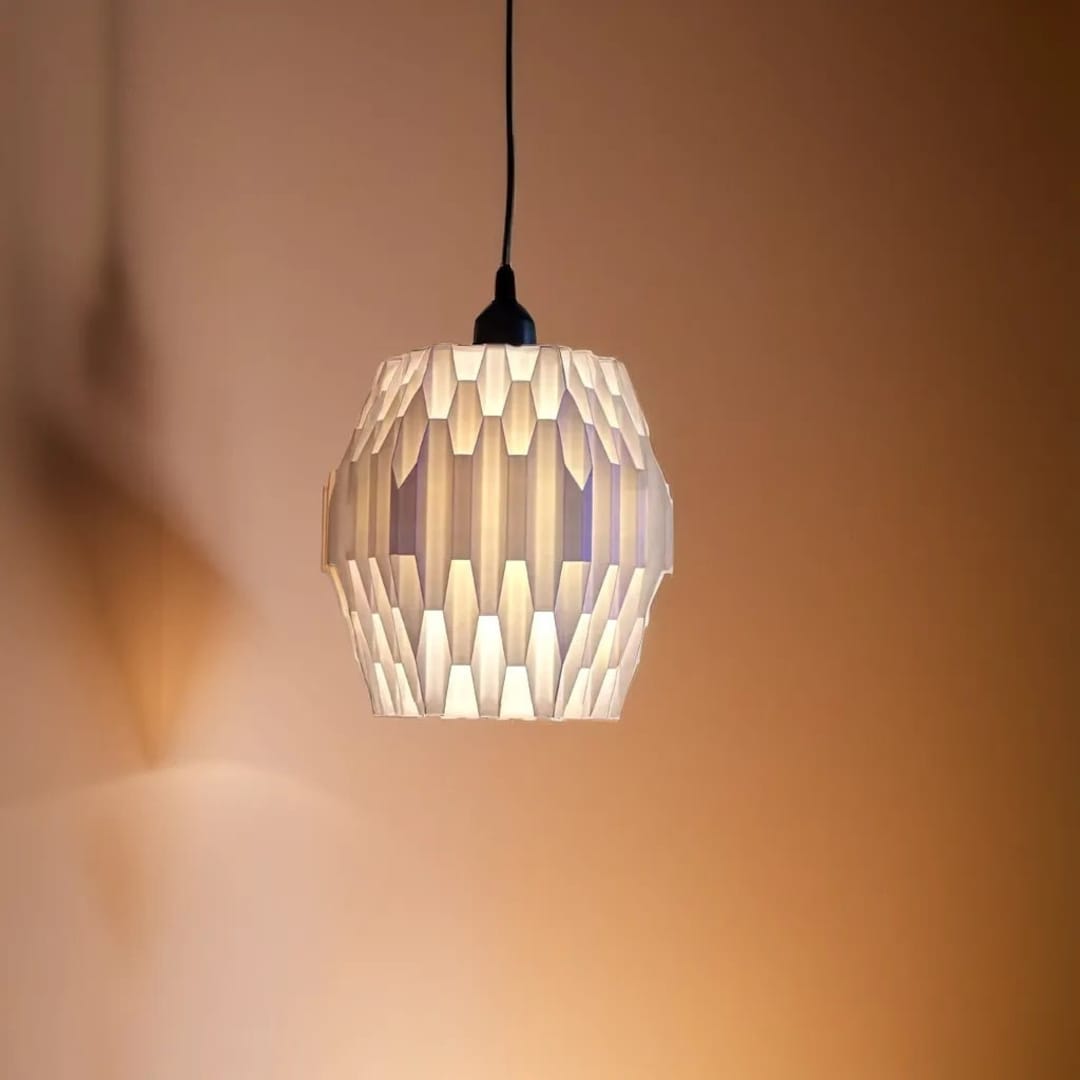 3D Printed Beehive Pendant Light: Honeycomb Hanging Lamp, E26 Edison ...