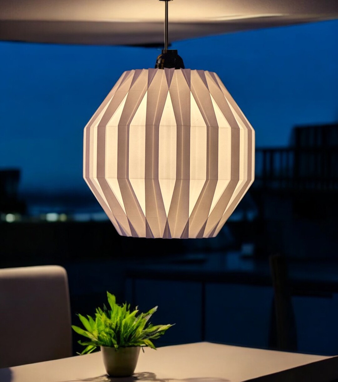 Fuji Pendant Lamp Chandelier 3D Printed Pendant Light, E26 Edison Bulb ...