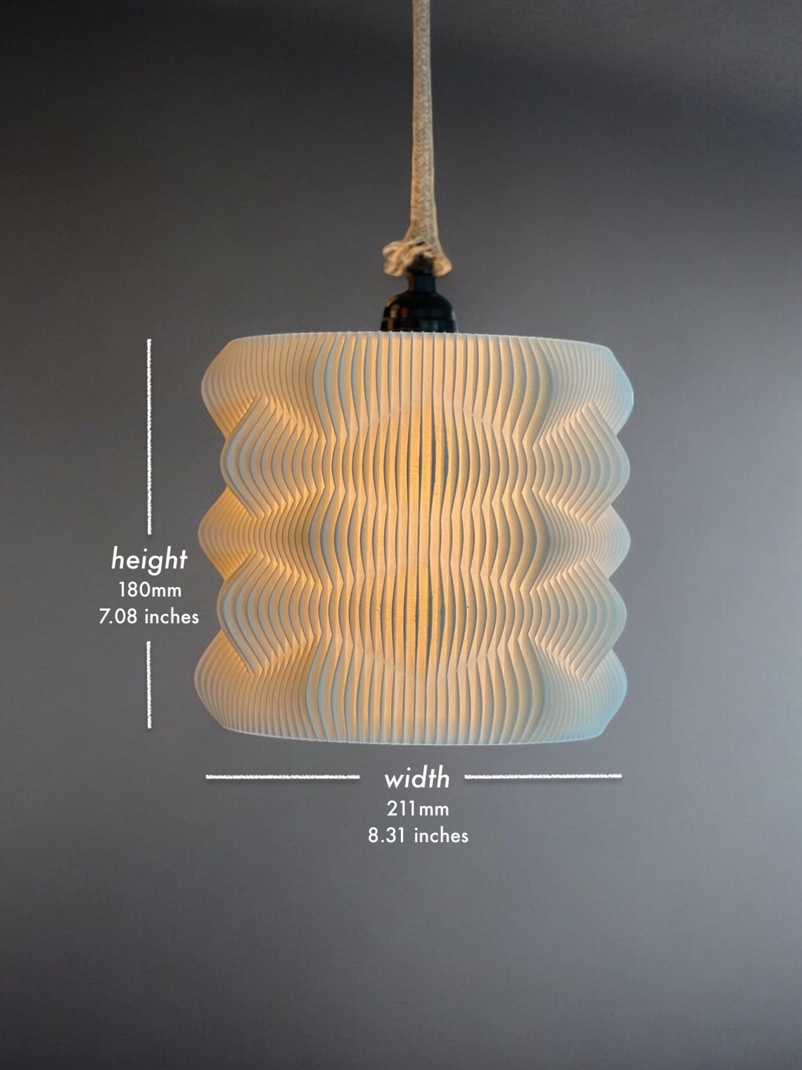 Wasabi Chandelier Lamp Pendant 3D Printed Pendant Light, E26 Edison ...