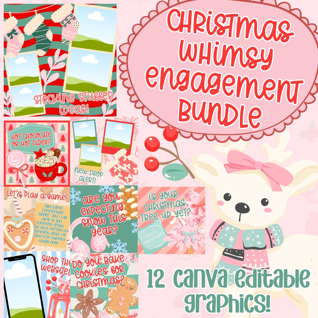 Whimsy Christmas Engagement Bundle - 12 Open Ended Social Media ...