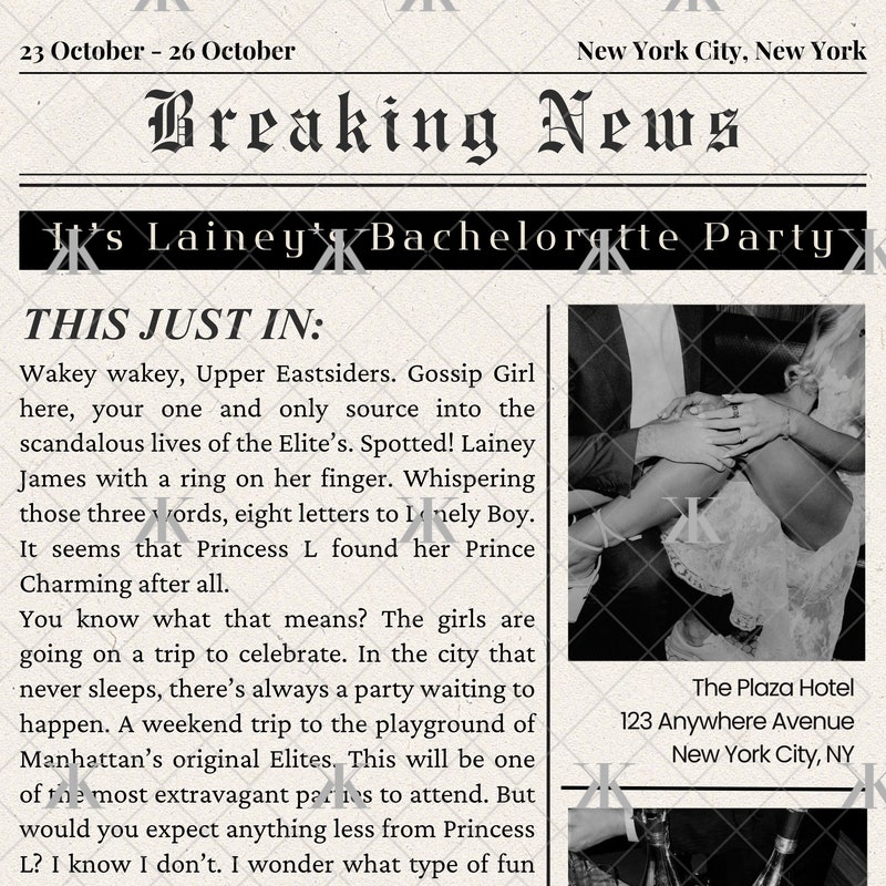 Gossip Girl Party Invitation - Etsy