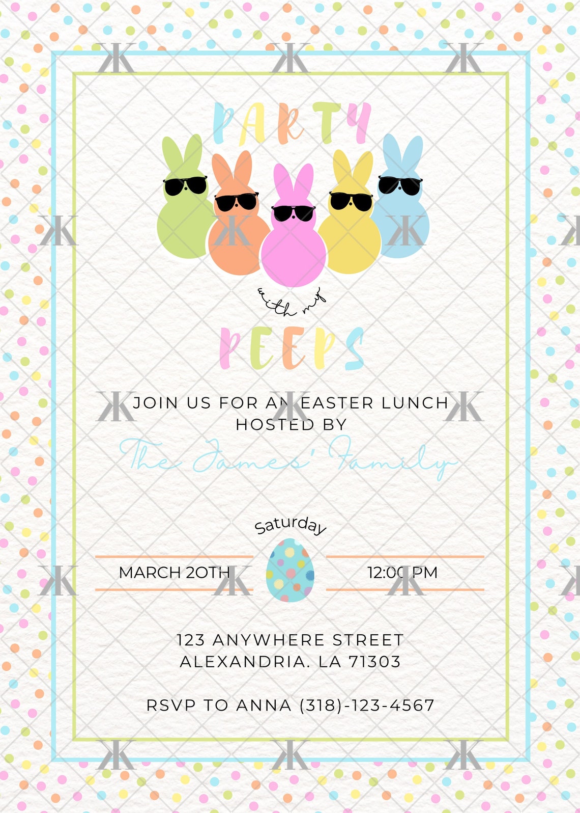 Party With My Peeps Easter Party Invitation - Etsy