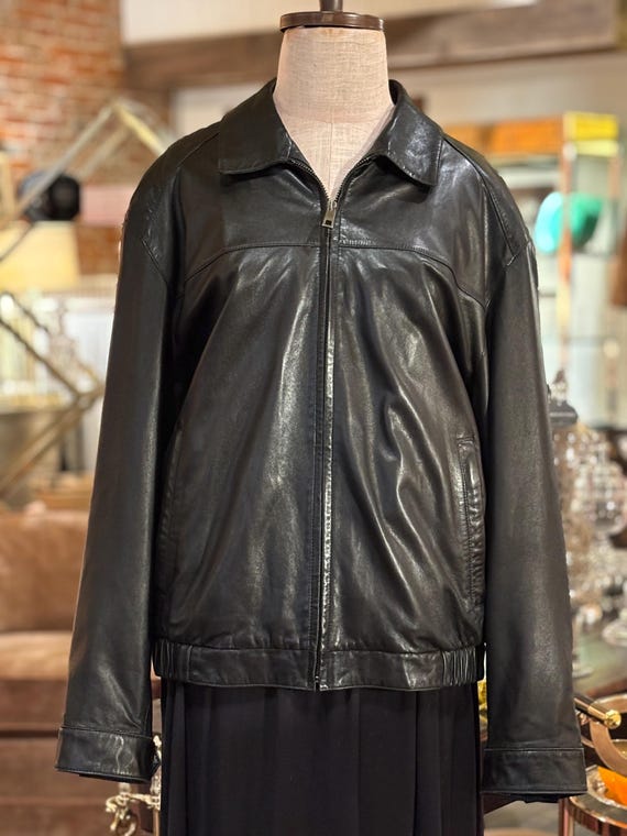 XL Andrew Marc Buttery black leather jacket - Gem