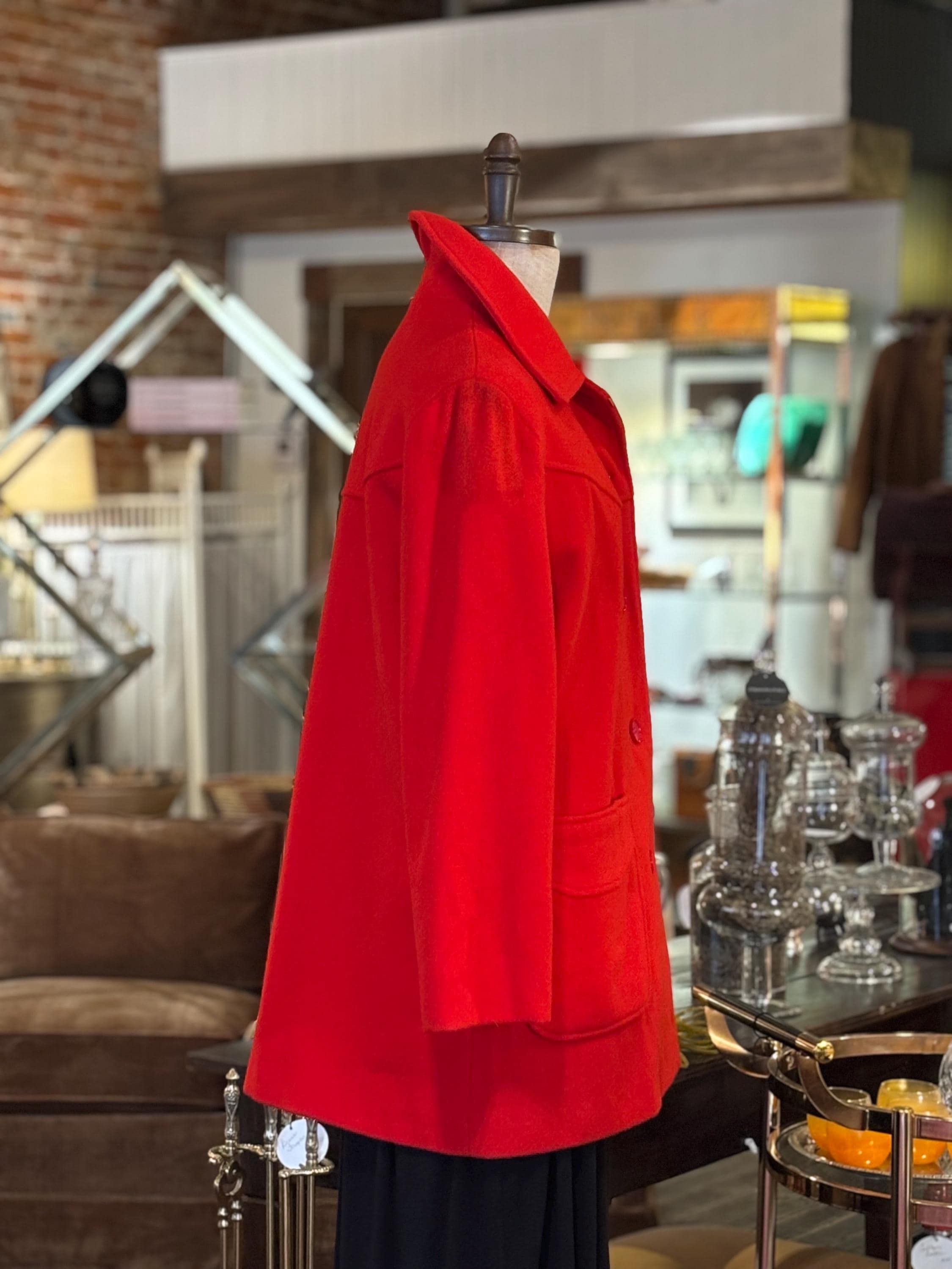 Vintage Red Wool Coat - Etsy