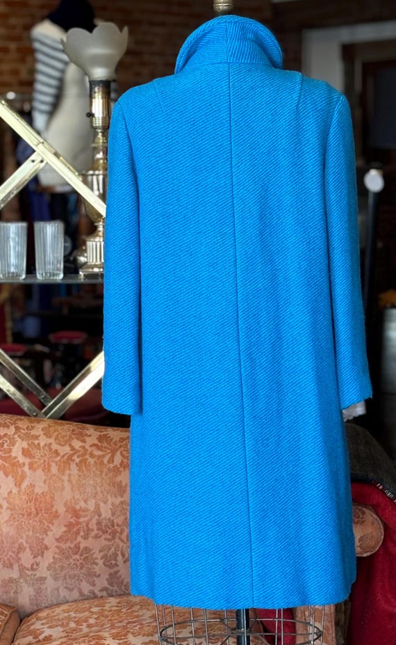 1960s Teal, double-breasted, wool coat - Gem