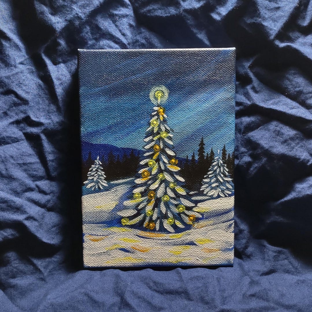 The Yule Tree, an Original Acrylic Painting. - Etsy