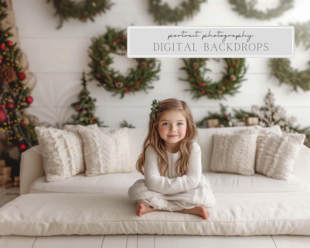 Children's Holiday Portrait Digital Background, Holiday Fine Art ...