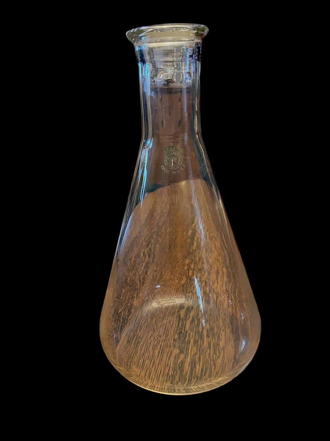 Vintage Pyrex 1000ml Flat Bottom 10" Tall Flask Science Laboratory ...
