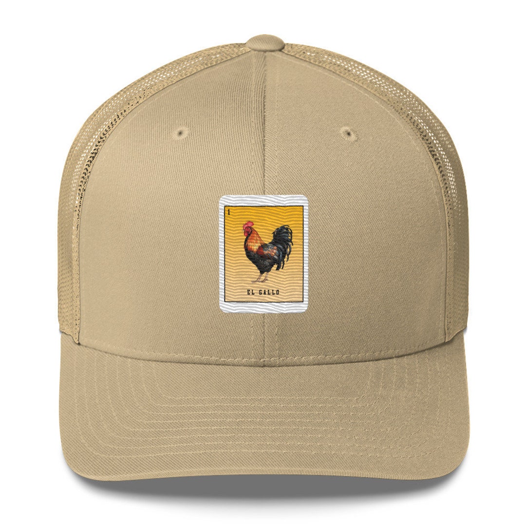 El Gallo Loteria Authentic Mexican-inspired Embroidered Mesh Trucker ...