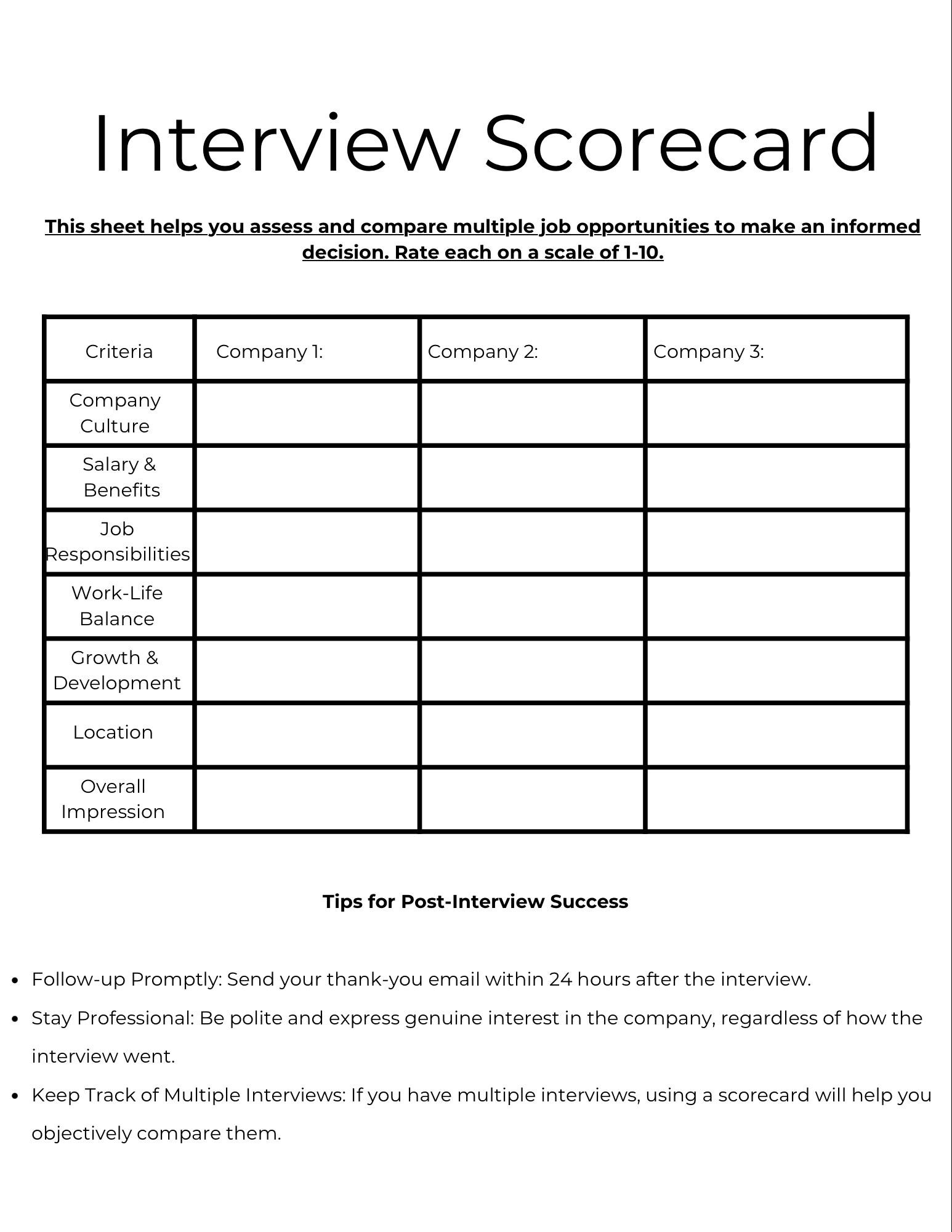 Job Interview Prep Kit | Printable Interview Guide, Questions & Answers ...