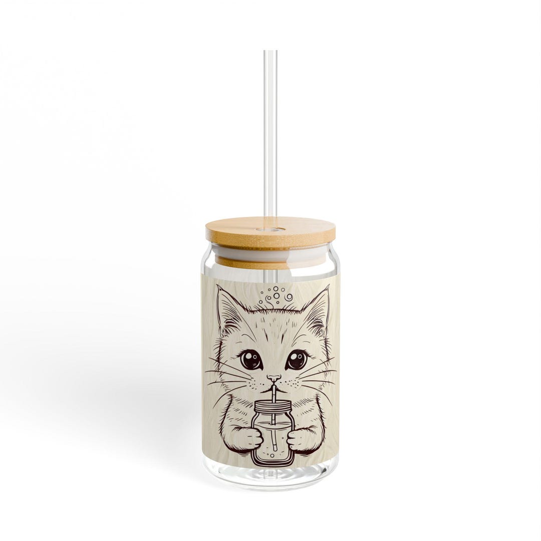 Cat Sipper Glass, Cute Kitty Drinking Cup, Cat Lover Gift, Pet Owner ...