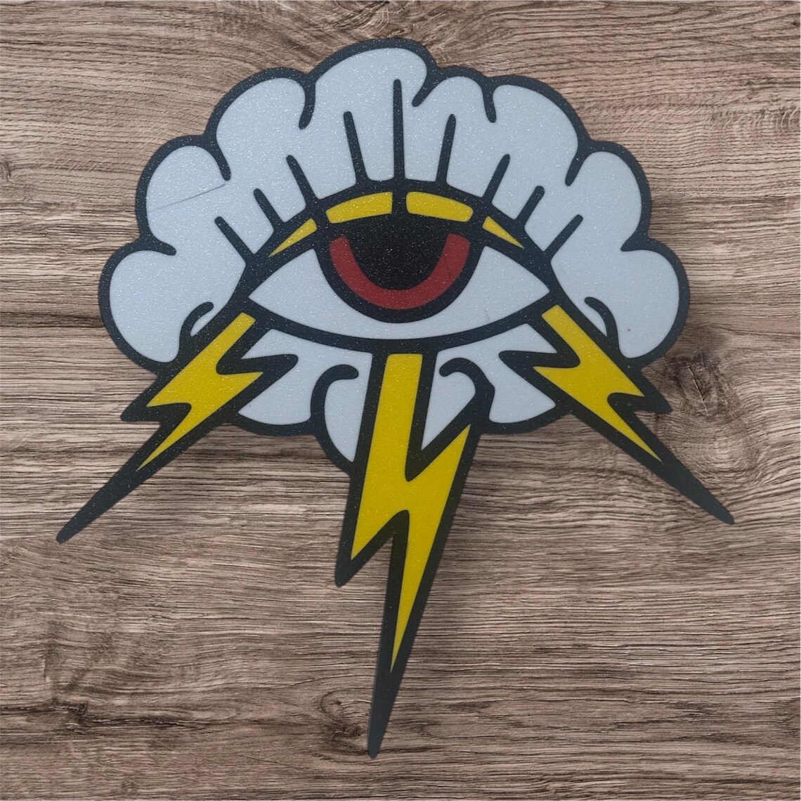 3D Printed Traditional Tattoo Eye & Lightning Sign – Bold Tattoo Wall ...