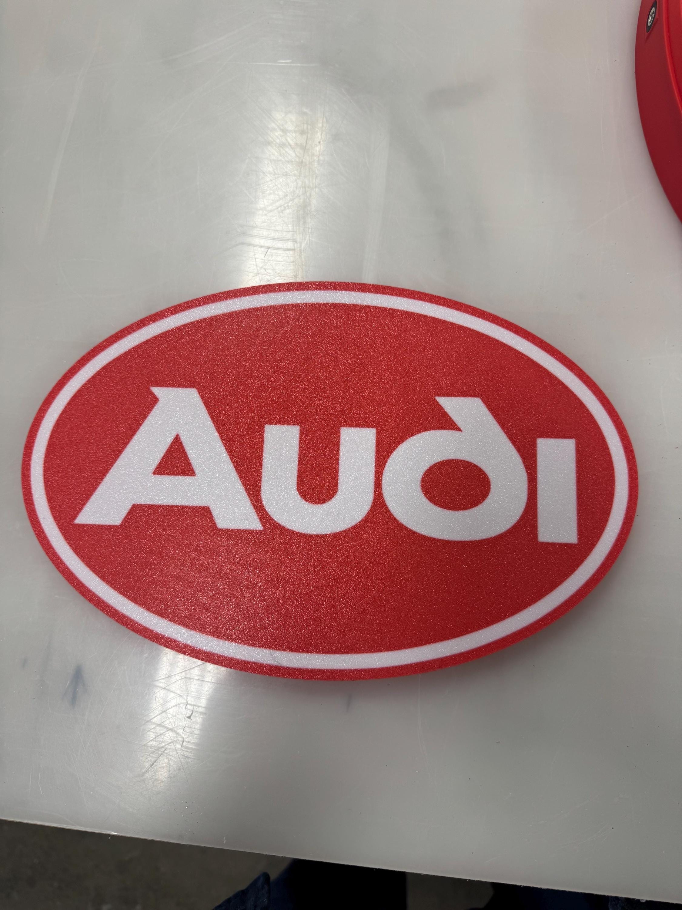 Vintage Audi Logo 3d-printed Sign – Classic Red & White Design - Etsy