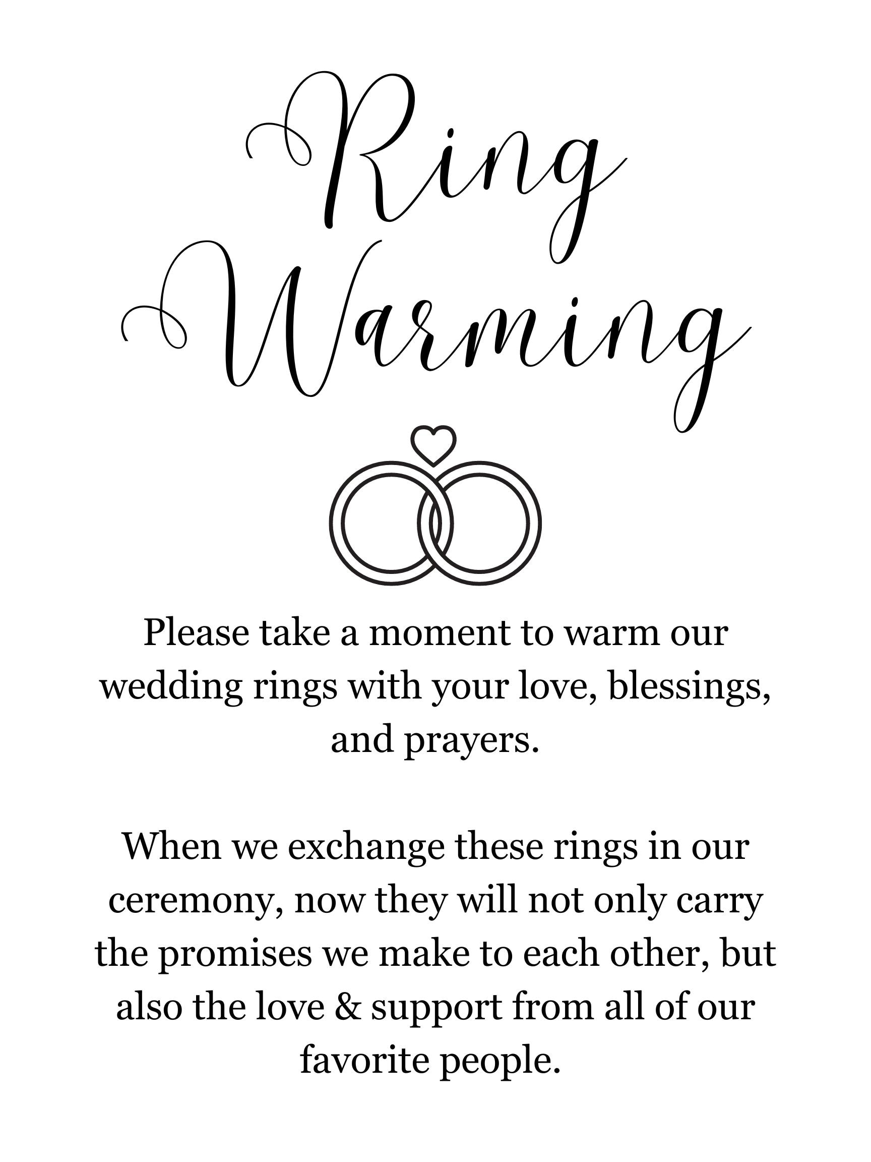 Ring Warming Ceremony Sign (customizable) - Etsy