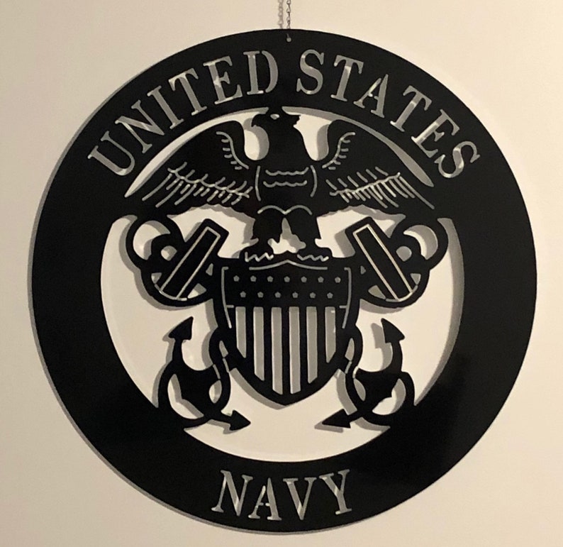 United States Navy Metal Aluminum Sign Art 12 24 or 30 US Metal Wall ...