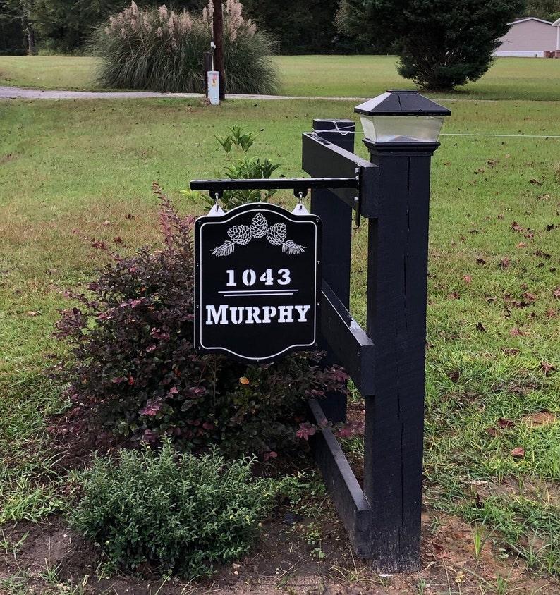 Custom House Number Name Metal Aluminum Customizable Double Sided Sign ...