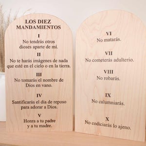 Spanish Ten Commandments Wooden Tablets Set | Juego De Tablas De Madera ...