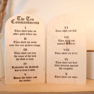 The Ten Commandments Wooden Tablets Set | Christian Wall or Shelf Decor ...