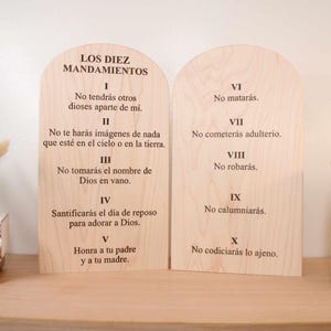 Spanish Ten Commandments Wooden Tablets Set | Juego De Tablas De Madera ...