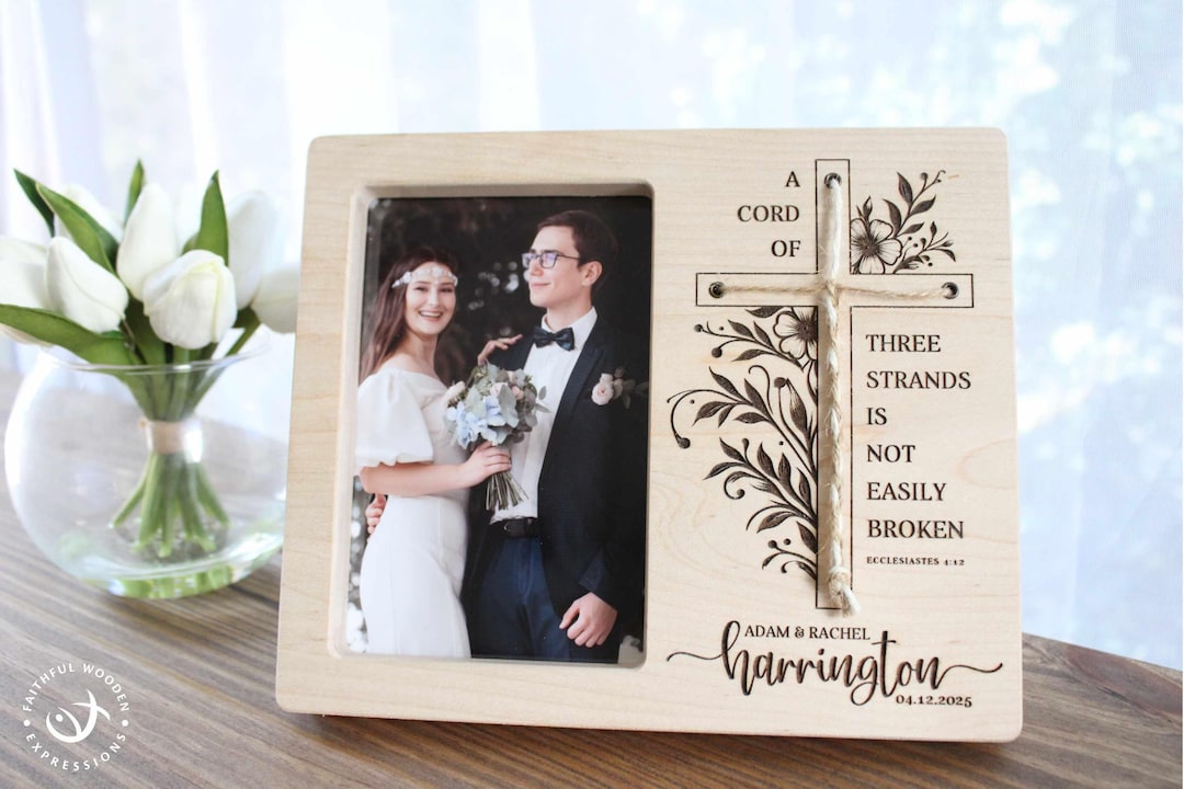 A Cord of Three Strands Wedding Frame | Personalized Wedding Gift for ...