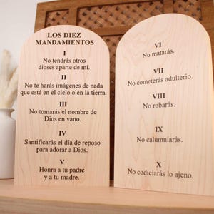 Spanish Ten Commandments Wooden Tablets Set | Juego De Tablas De Madera ...