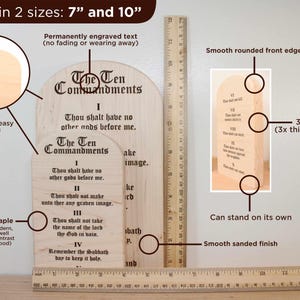 The Ten Commandments Wooden Tablets Set | Christian Wall or Shelf Decor ...