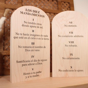 Spanish Ten Commandments Wooden Tablets Set | Juego De Tablas De Madera ...