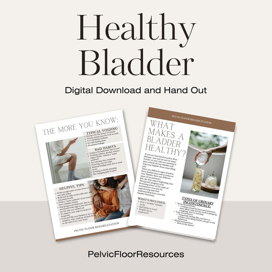 Healthy Bladder Hand Out. Types of Urinary Incontinence, Bladder Re ...