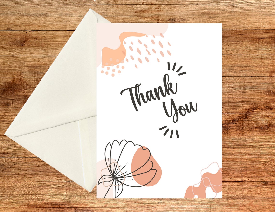 Thank You Card Template, Thank You Card Printable, Thank You Card ...