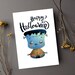 Halloween Frankenstein Digital Printable Card - Etsy