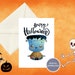Halloween Frankenstein Digital Printable Card - Etsy