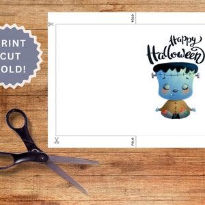 Halloween Frankenstein Digital Printable Card - Etsy