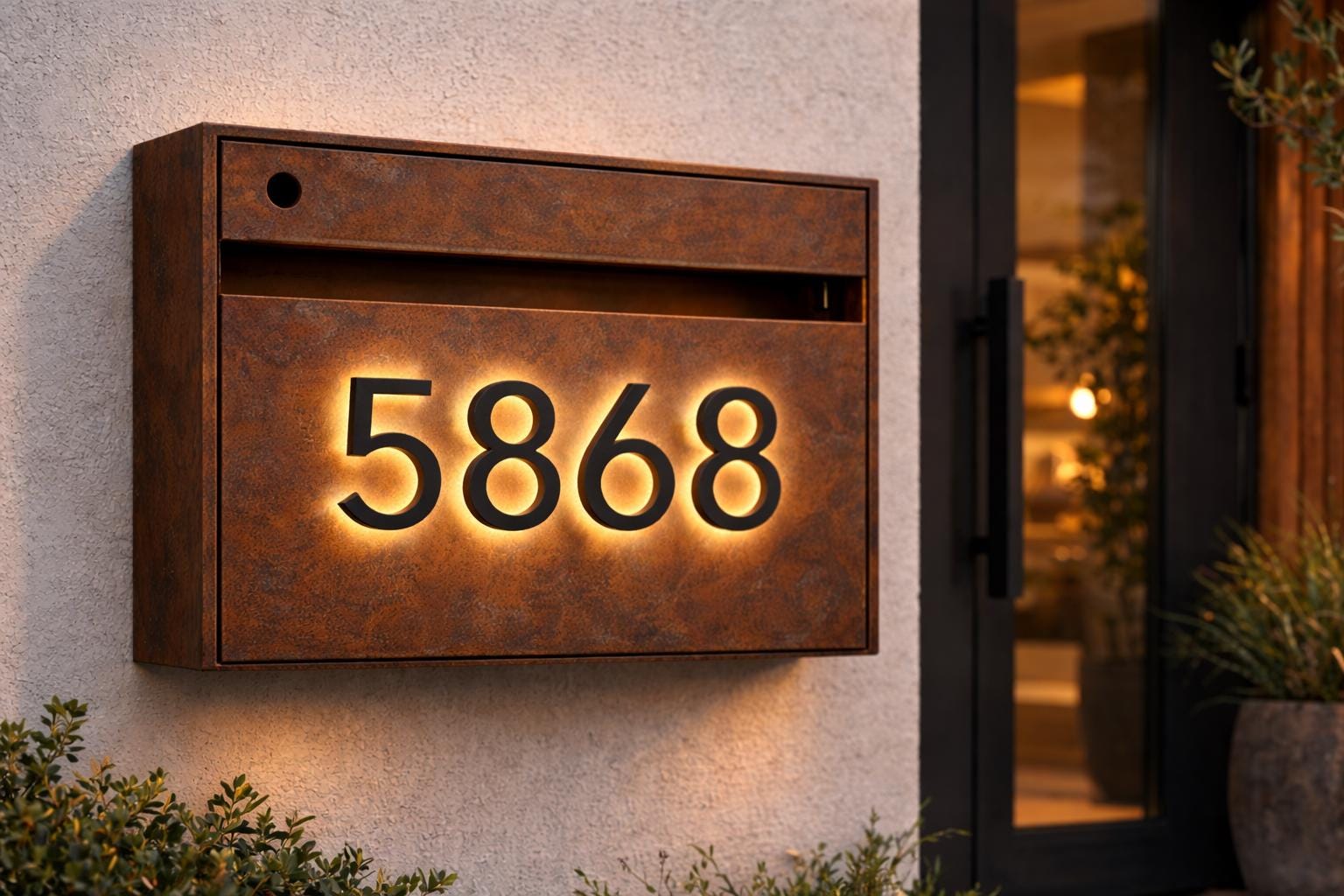 Modern Wall Mounted Mailbox With Backlit Address Numbers – Modern ...