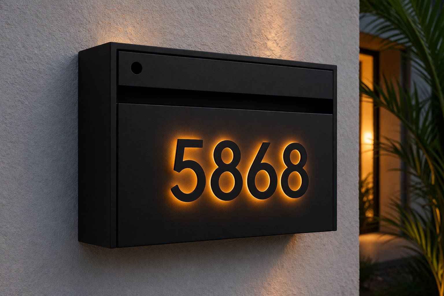Modern Wall Mounted Mailbox With Backlit Address Numbers – Modern ...