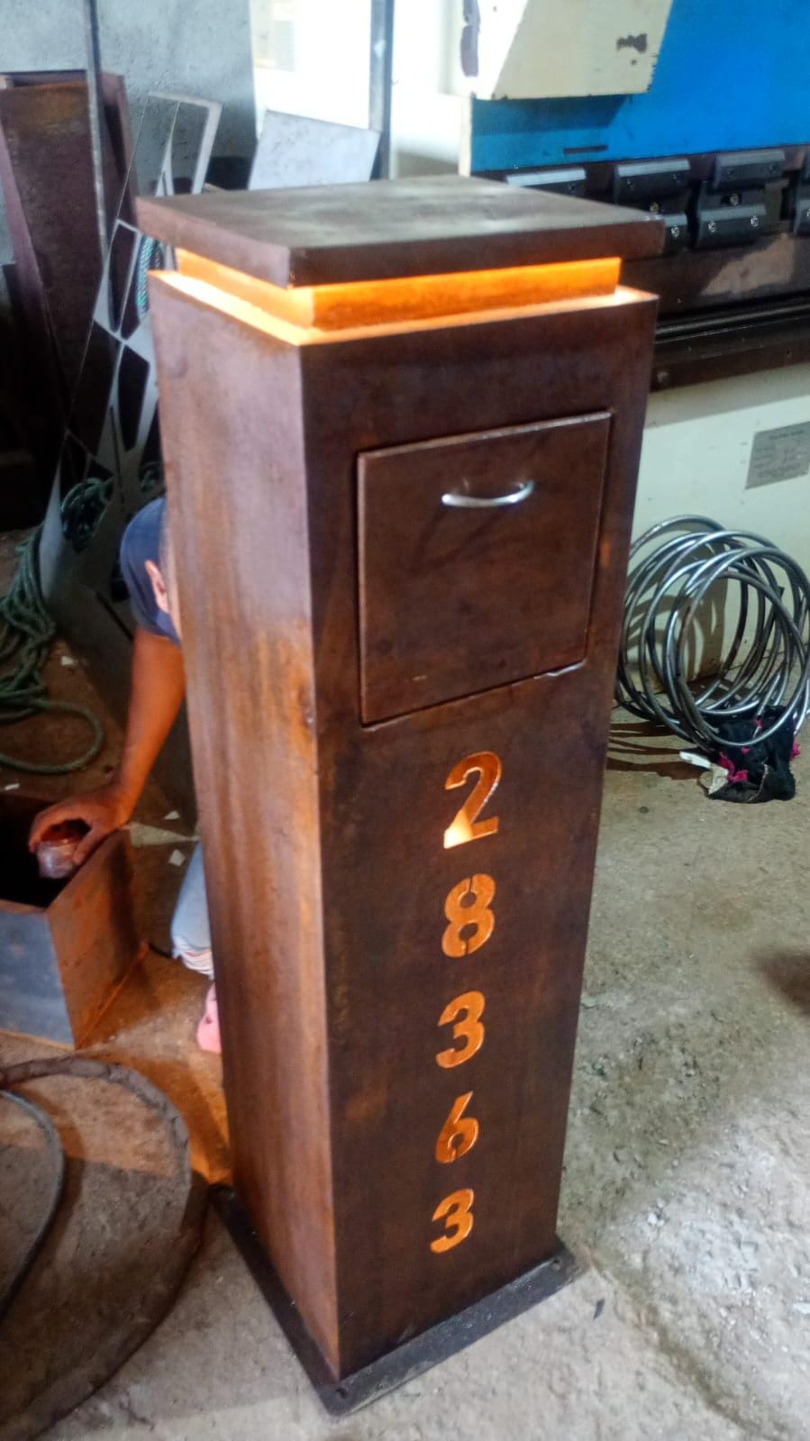 Modern Mailbox With LED Light & Custom Address Numbers – Handcrafted ...