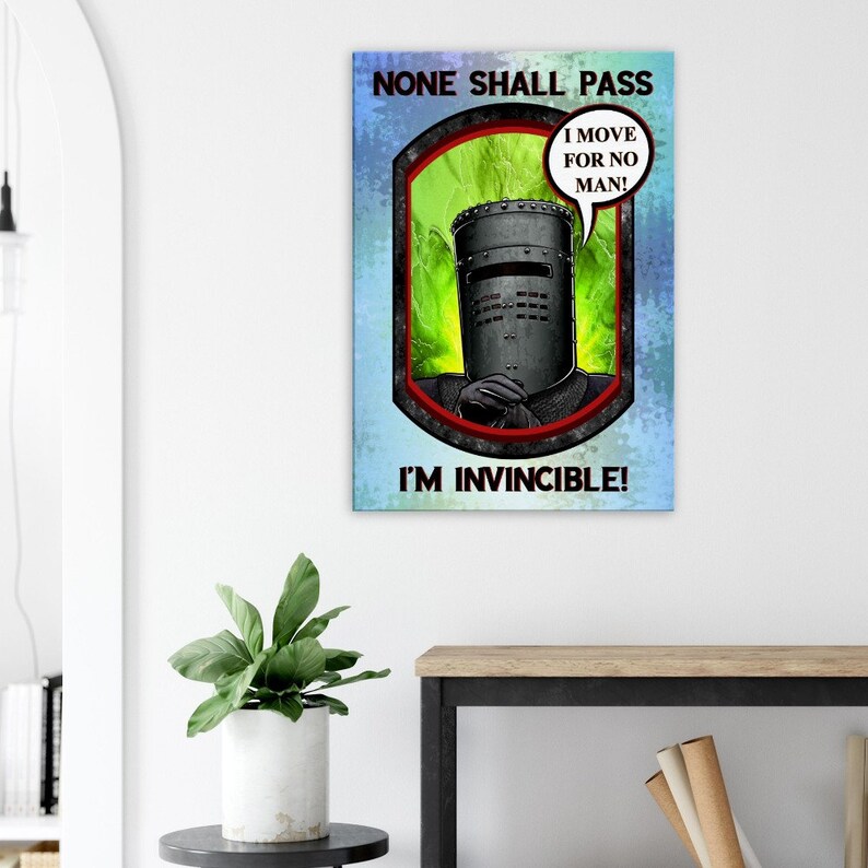 None Shall Pass Canvas the Black Knight From the Movie Monty Python and ...