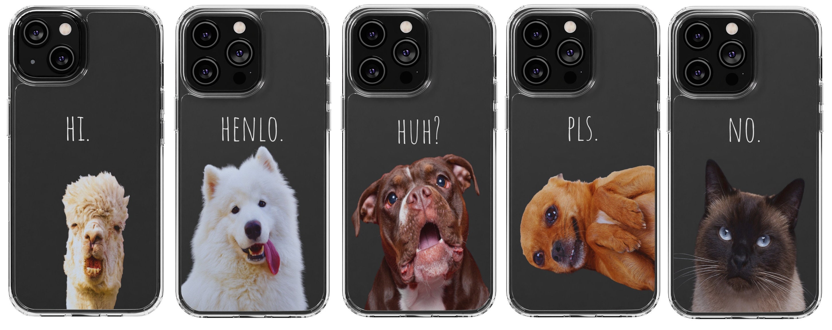 Funny Meme Animals Clear Phone Case iPhone Cover iPhone 11, 12, 13, 14 ...
