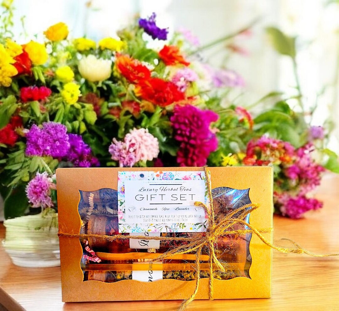 Luxury Teas Gift Set - Herbal Tisane Caffeine-free Floral Valentine's ...
