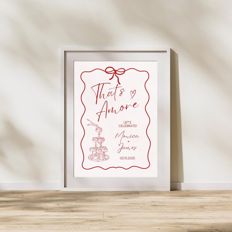 That's Amore Engagement Party Welcome Sign DIY Board, Wedding Reception ...