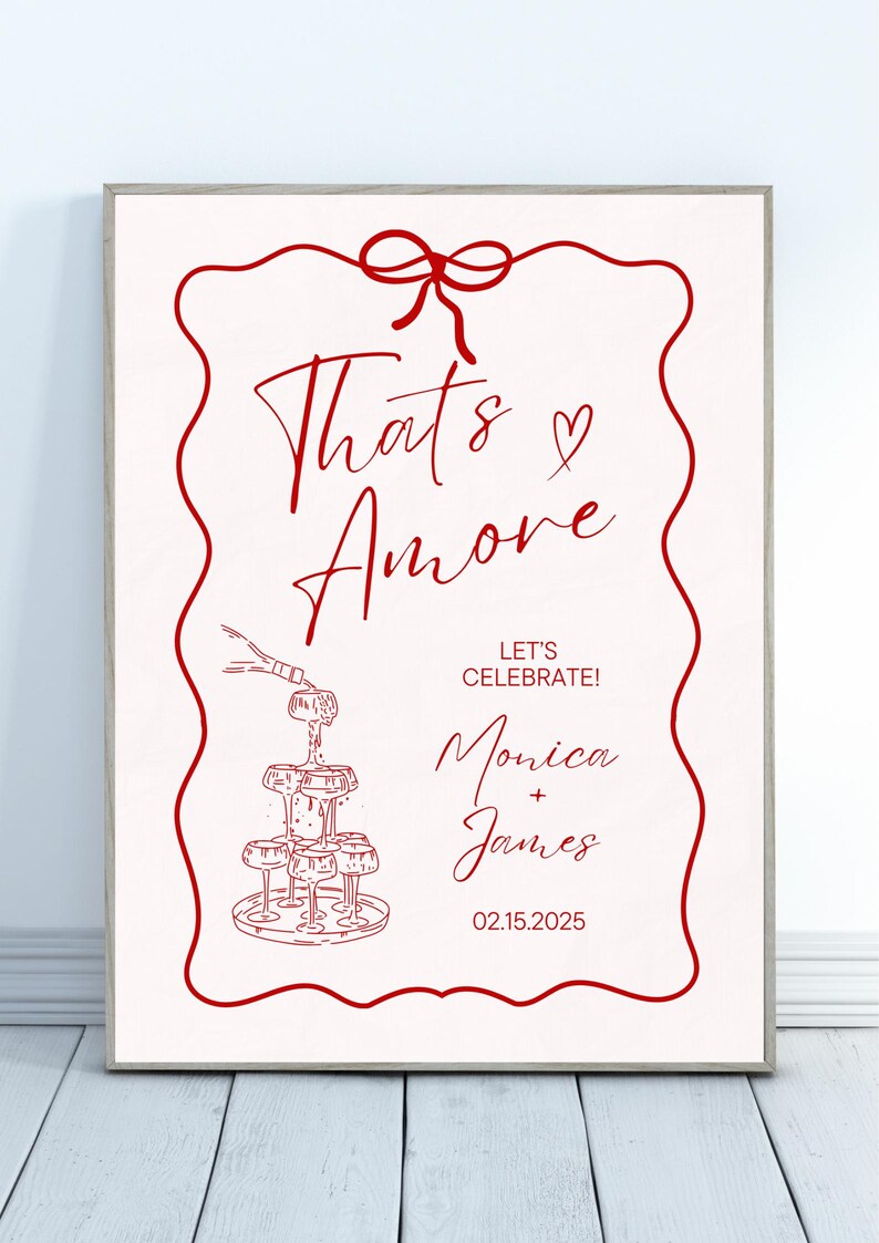 That's Amore Engagement Party Welcome Sign DIY Board, Wedding Reception ...