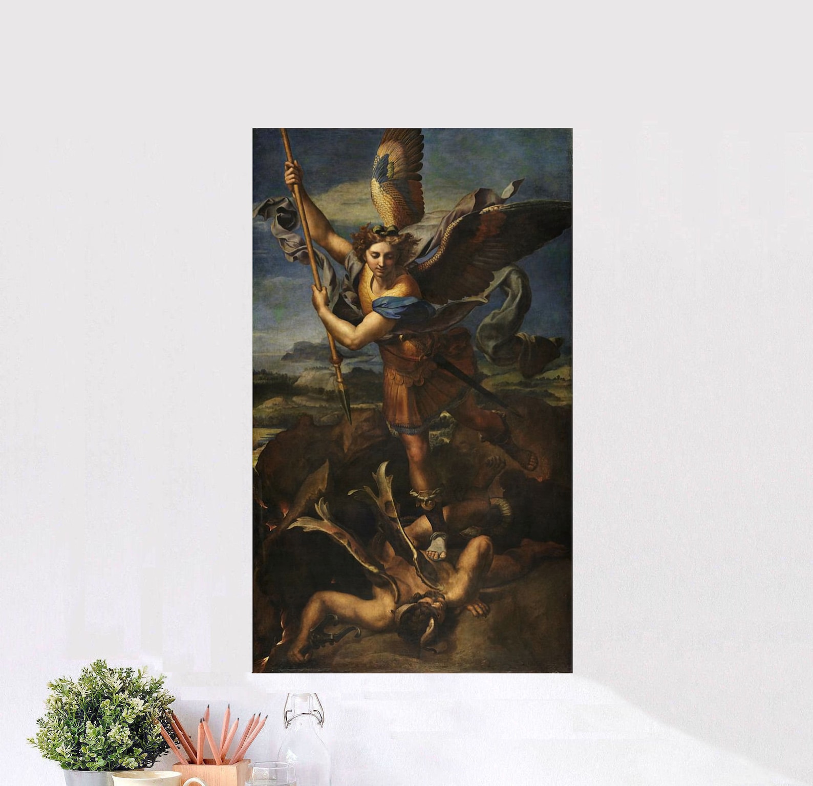 Archangel Michael Defeats Satan by Raphael Created in 1518, a Depiction ...