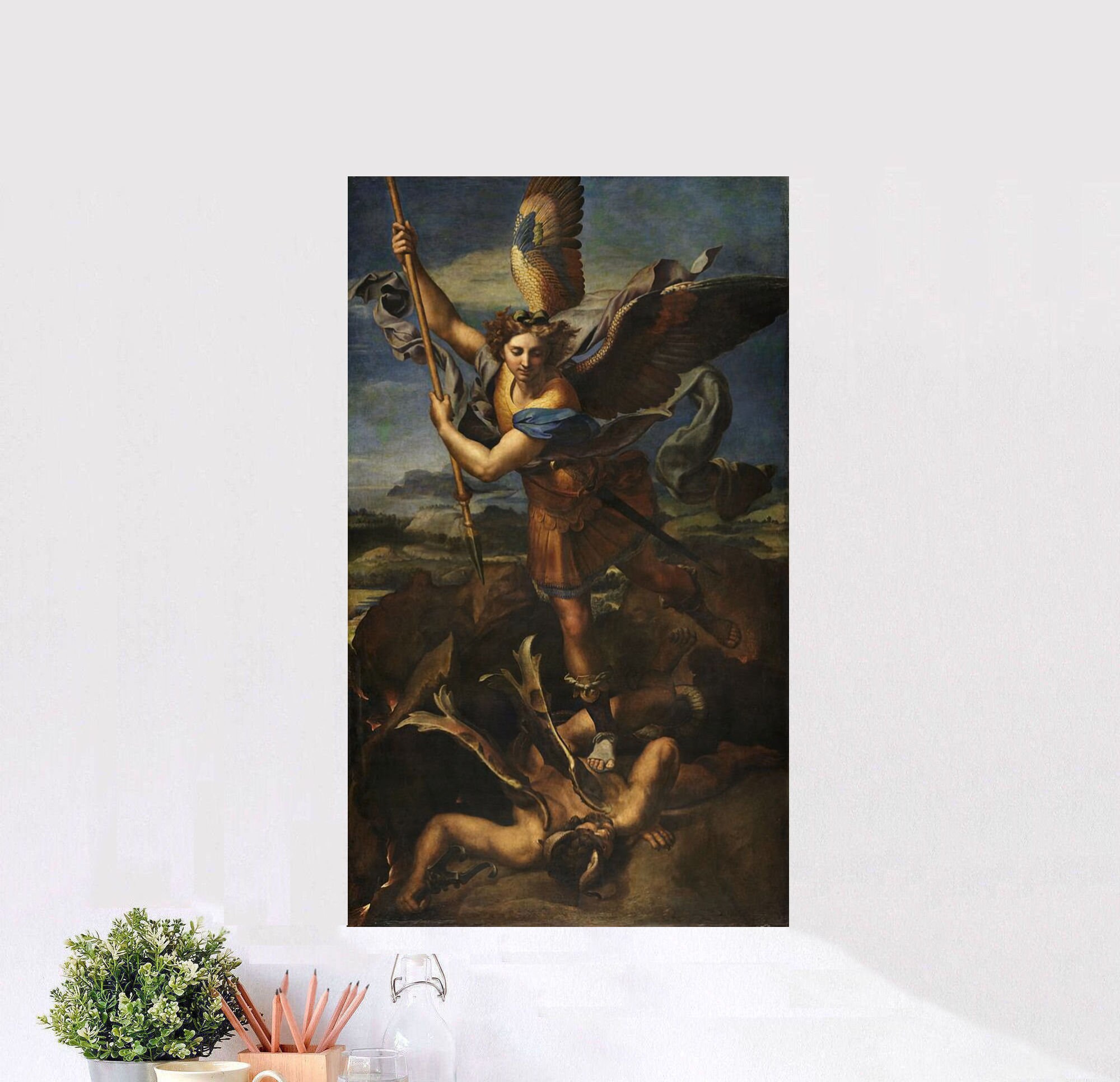 Archangel Michael Defeats Satan by Raphael Created in 1518, a Depiction ...