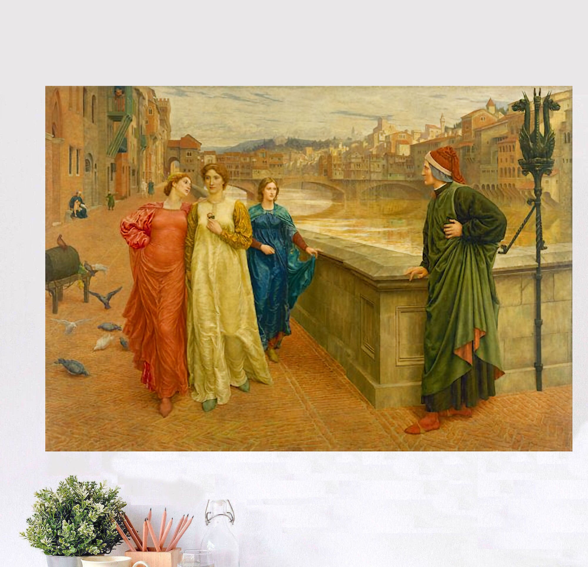 Dante and Beatrice Print, Henry Holiday Painting, Florentine Art - Etsy